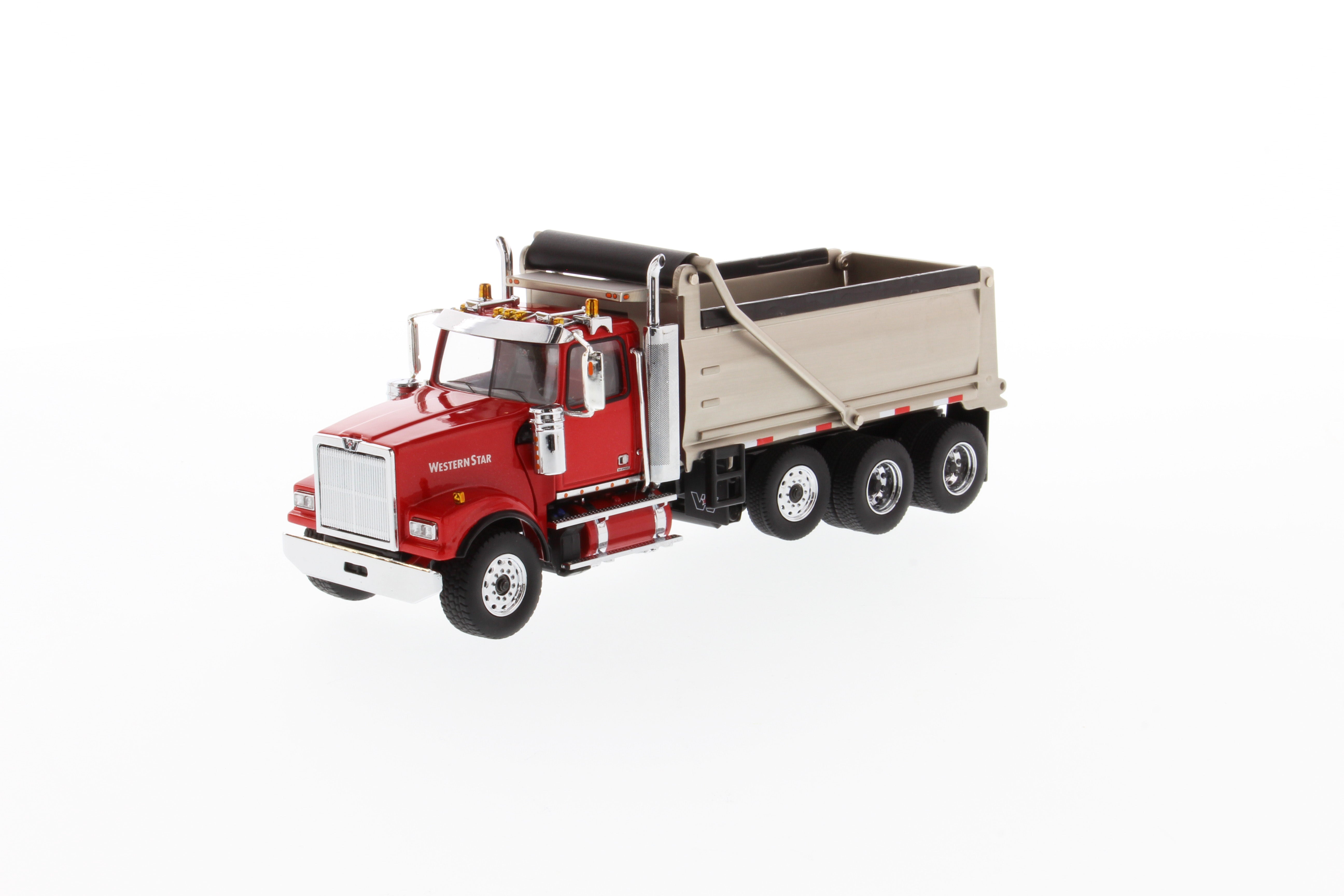 1:50 Western Star 4900 SF Dump Truck - Red cab/Matte Silver plated dum ...