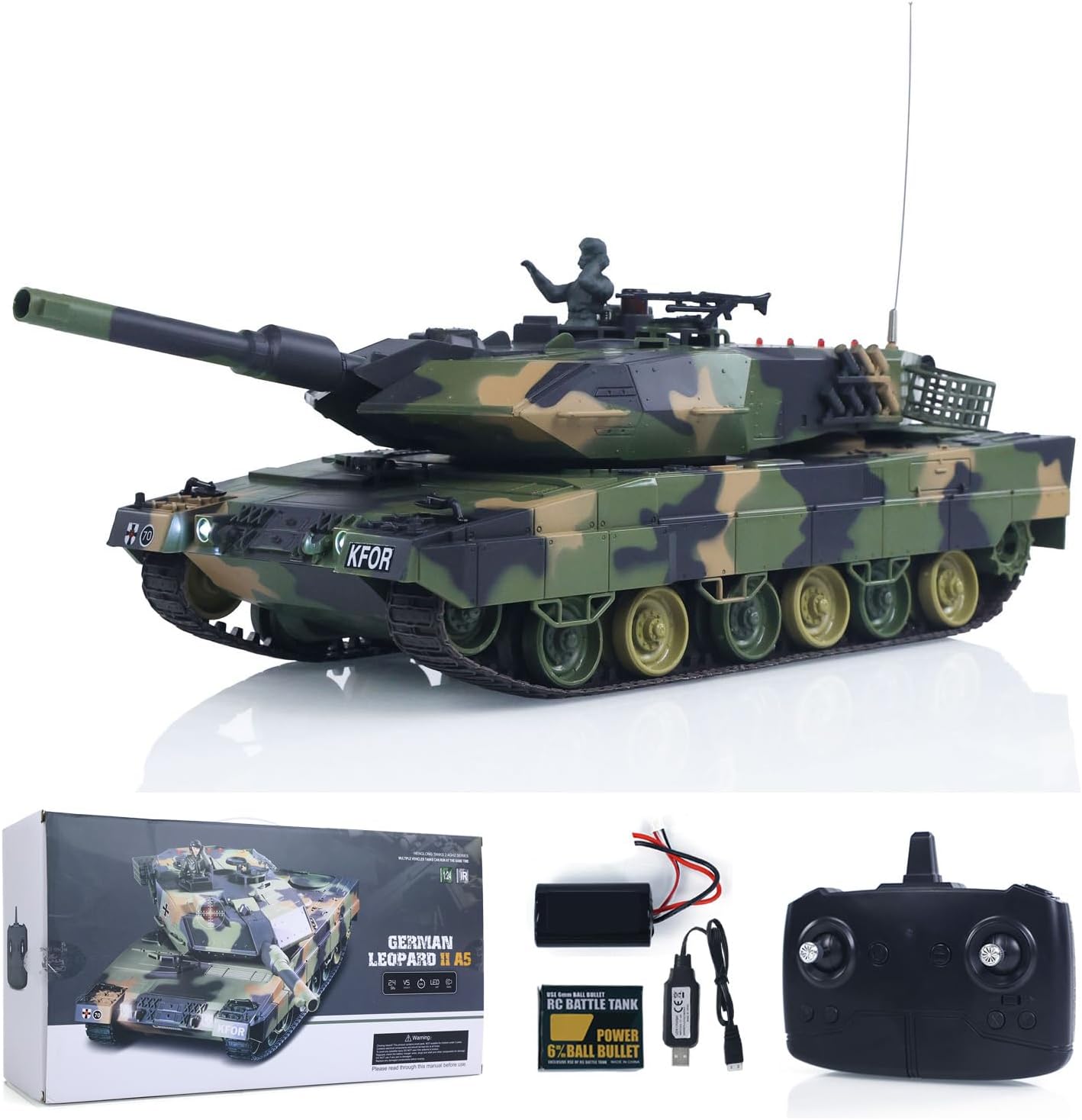 Heng Long® 1/24 RC Tank Leopard 2 A5 – BB Shooting, Infrared Battle ...