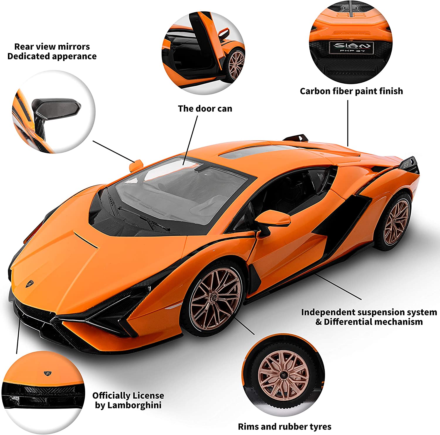 Lamborghini SIAN FKP 37 RC Car 1/14 Scale Licensed Remote Control Toy ...